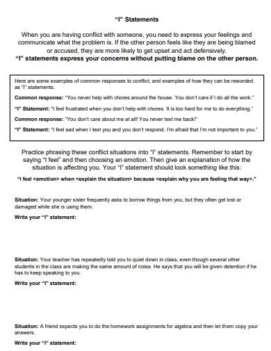 30 I Statements Examples In Pdf Examples