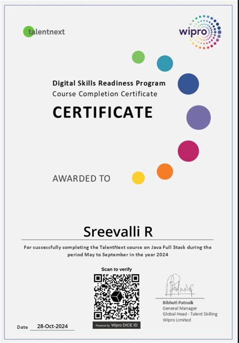 Sreevalli R On Linkedin Javafullstack Wiprotalentnext Digitalskills Fullstackdeveloper