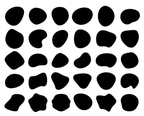 Bloobs Black Shape Set Random Abstract Stains Black Bubble Silhouette Irregular Liquid Shape