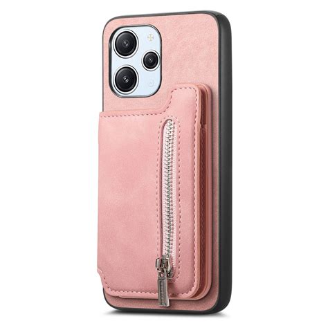 For Redmi Note G Retro MagSafe Zipper Wallet Card Bag Back Phone Case Pink Alexnld Com