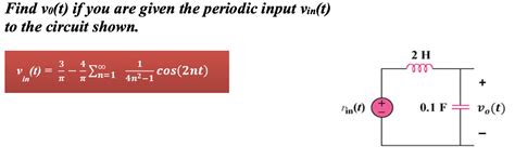 Solved Find V0t If You Are Given The Periodic Input Vin
