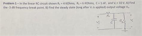 Solved Problem 1 In The Linear Rc Circuit Shown R1 4