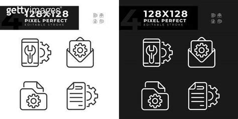 Configuration Pixel Perfect Linear Icons Set For Dark Light Mode 이미지 1469939490 게티이미지뱅크