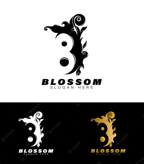 꽃 로고 디자인 B 편지 꽃 벡터 일러스트 레이 터 아트 프리미엄 벡터