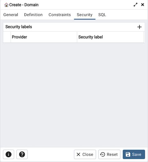 Domain Dialog — Pgadmin 4 91 Documentation
