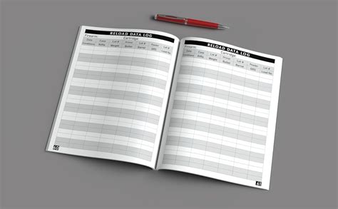 Reloading Data Log Book Ammo Reloading Journal Sheets For Reloaders To