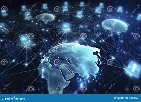 Global Connection Information And Telecommunication Technology And IOT Stock Illustration