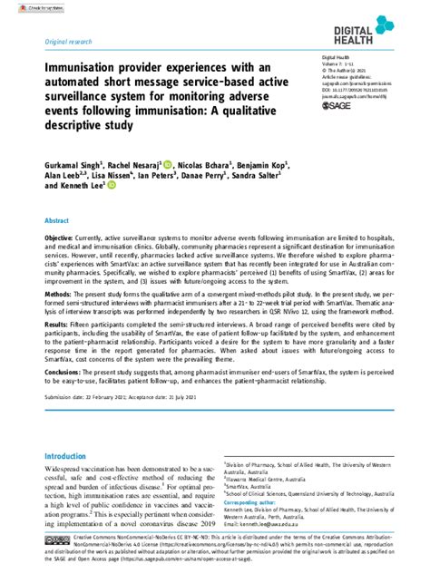 Pdf Immunisation Provider Experiences With An Automated Short Message Service Based Active