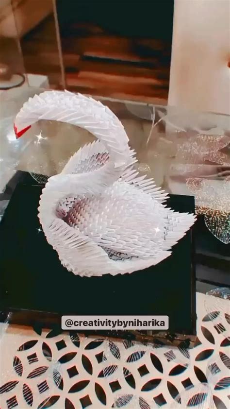 3d Origami Paper Swan Video Origami Paper Swan Paper Swan Diy Christmas Ornaments