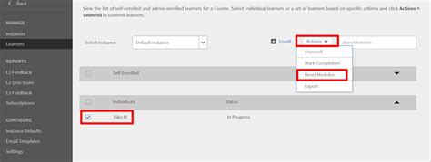 Reset Modules ELearning