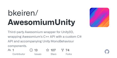 Github Bkeiren Awesomiumunity Third Party Awesomium Wrapper For Unity D Wrapping Awesomium S