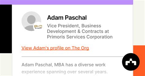 Adam Paschal Vice President Business Development And Contracts At