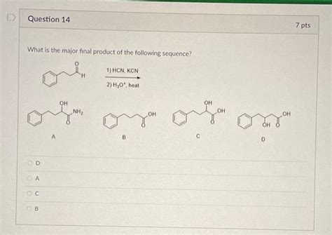 solved question 12 7 pts what is the final product of the