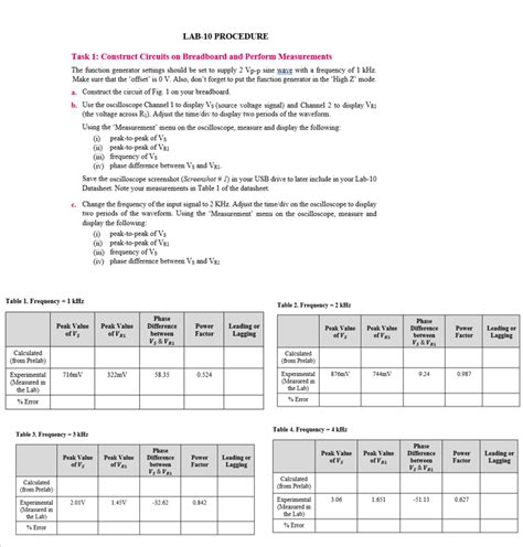 Lab 10 Procedure Task 1 Construct Circuits On