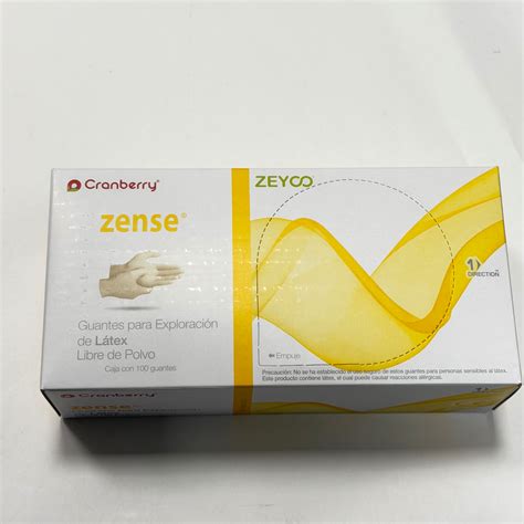 Zense Pf Exch Natural Guante Latex Liso Spolvo Caja C100 Pzas