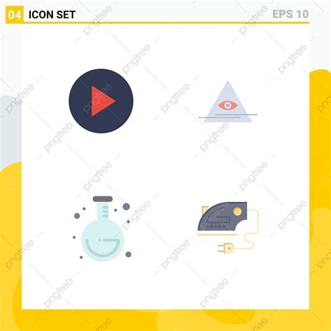 Flat Character Set Vector Design Images Set Of 4 Vector Flat Icons On