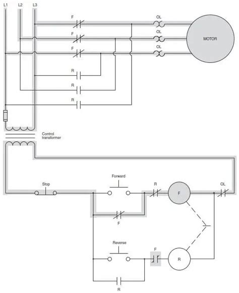 3 Phase Forward Reverse Motor Control Circuit Diagram