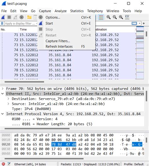 Capture Menu Functions In Wireshark Geeksforgeeks