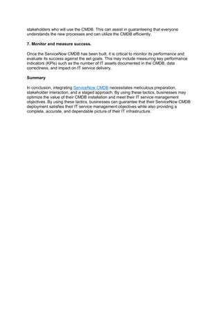 Strategies For Successful ServiceNow CMDB Implementation PDF