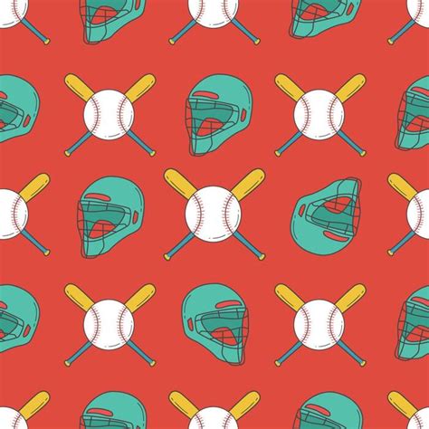 Baseball Seamless Pattern Vector Art Icons And Graphics For Free Download