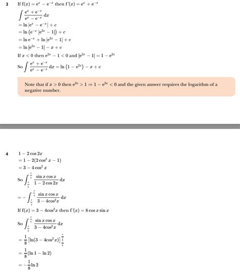 9709 P3 Further Calculus Exercise 3 Worked Solutions Maths With David