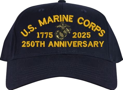Us Marine Corps 250th Anniversary Embroidered Cap