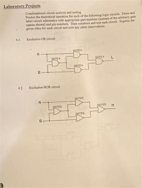 Solved Laboratory Projects Combinational circuit analysis | Chegg.com