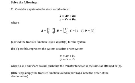 solved solve the following 2 consider a system in the
