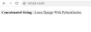Concatenate Strings In Python Django