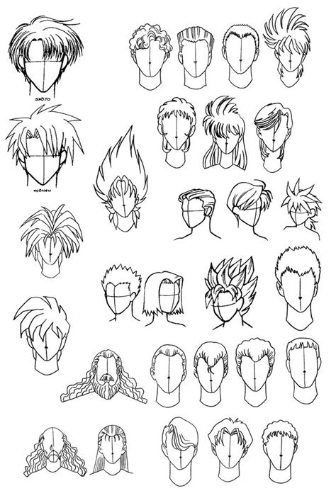 Как нарисовать волосы аниме парня поэтапно