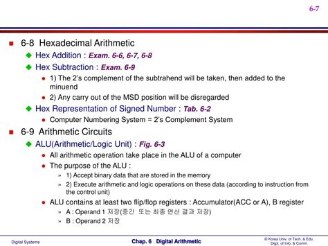 ppt chap 6 digital arithmetic operations and circuits powerpoint