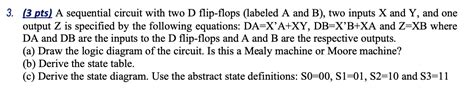 solved 3 3 pts a sequential circuit with two d flip flops