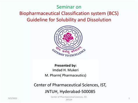 Bcs Guideline For Solubility And Dissolution Pptx
