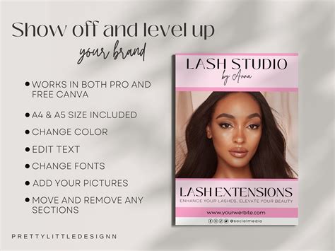 Eyelash Extensions Leaflet Template Lash Service Brochure Editable