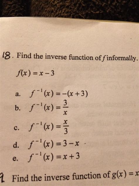 Solved 18 Find The Inverse Function Off Informally