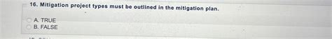 Solved Mitigation Project Types Must Be Outlined In The