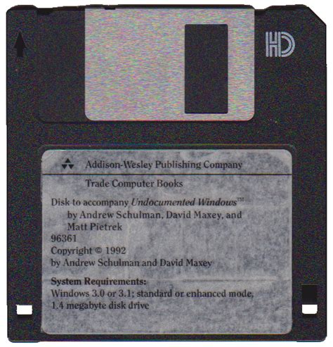 undocumented windows companion floppy disk andrew schulman david