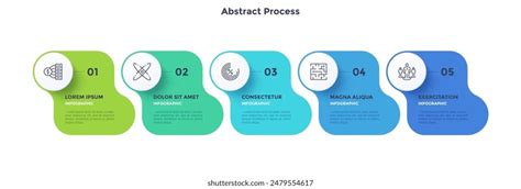 Informative Circular Process Infographic Chart Digital Stock Vector