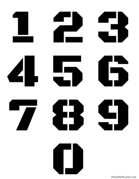 Printable Stencils For Numbers 0 9 Stencil Number Sheet