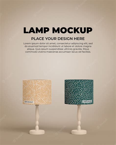 premium psd 3d rendering of lamp mockup