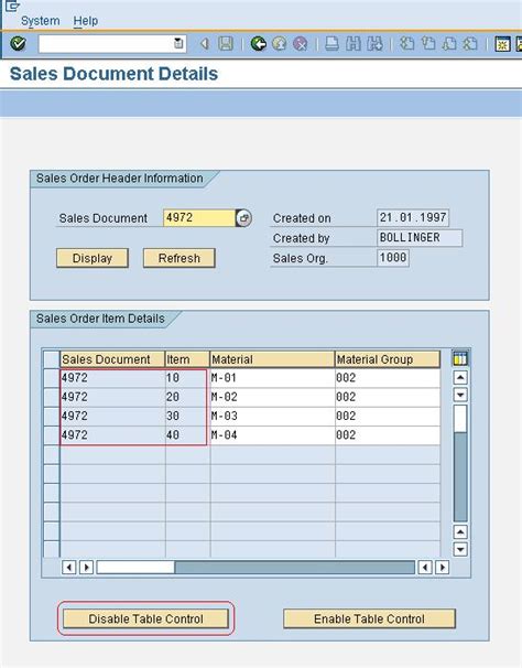 Disable Table Control Input Learn Sap Program