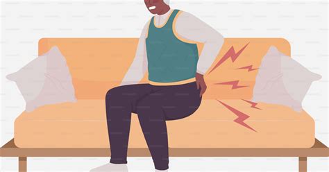 아픈 반 평면 컬러 벡터 캐릭터를 가진 노인 편집 가능한 그림입니다 근육 경련 흰색에 전신 사람 웹 그래픽 디자인 및 애니메이션을 위한 간단한 만화 스타일