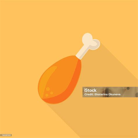 평평한 스타일로 구운 닭고기의 아이콘 디자인 및 웹용 벡터 그림입니다 고기에 대한 스톡 벡터 아트 및 기타 이미지 고기 구이 굽기 Istock