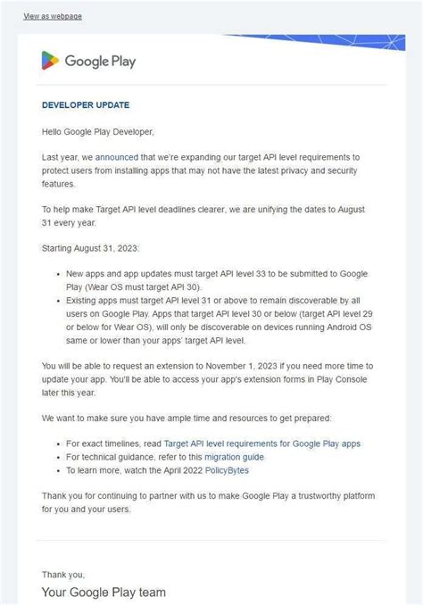 谷歌要求应用开发者在9月前升级api接口至31级别以上 android 版本 保障