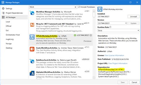 UiPath Workday Activities Package Unable To Find Package
