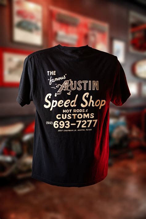 Black Austin Speed Shop Garage Tee Austin Speed Shop
