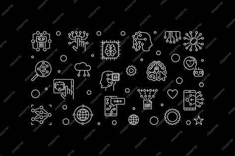 Premium Vector Innovation Concept Dark Outline Horizontal Banner Vector Ai Illustration