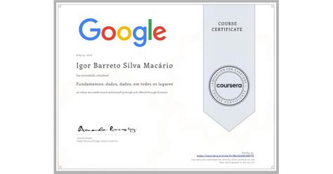 Igor Macário On Linkedin Completion Certificate For Fundamentos Dados Dados Em Todos Os Lugares