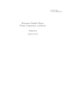 Elementary Number Theory Primes Congruences And Secrets Elementary Number Theory Primes