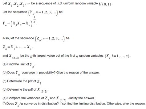 Solved Let X X X 1 2 3 Be A Sequence Of Iid